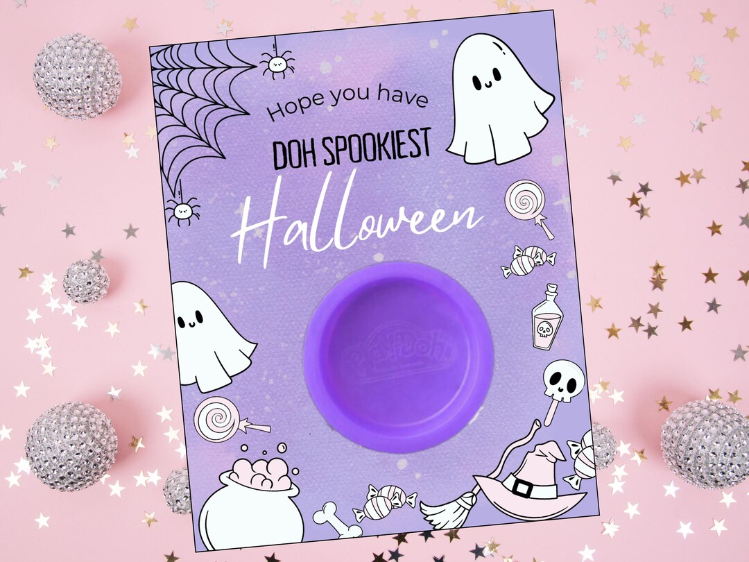 Halloween Play-dough Gift Tag for Kids, Non Candy Halloween Classroom ...