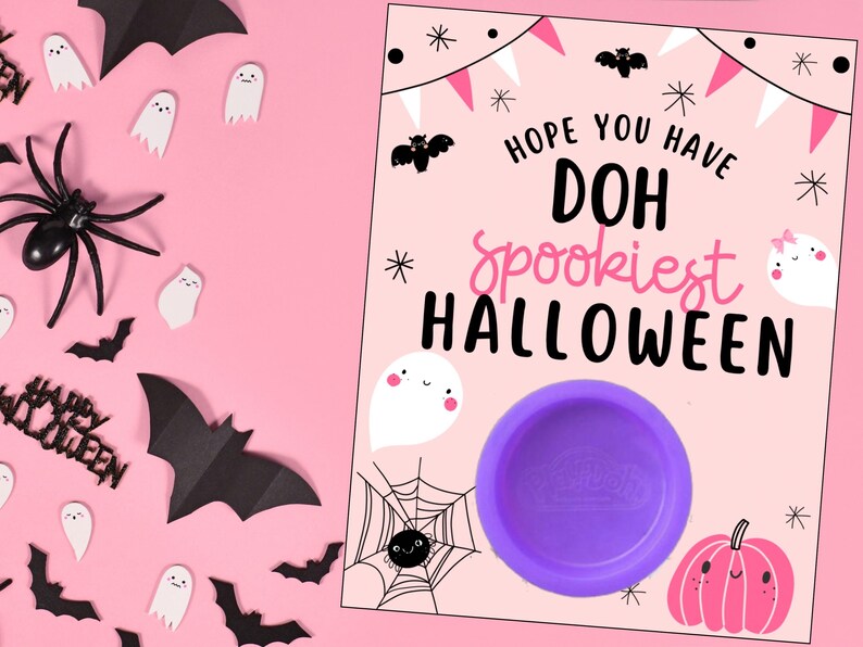 Halloween Play-dough Gift Tag for Kids, Non Candy Halloween Classroom ...