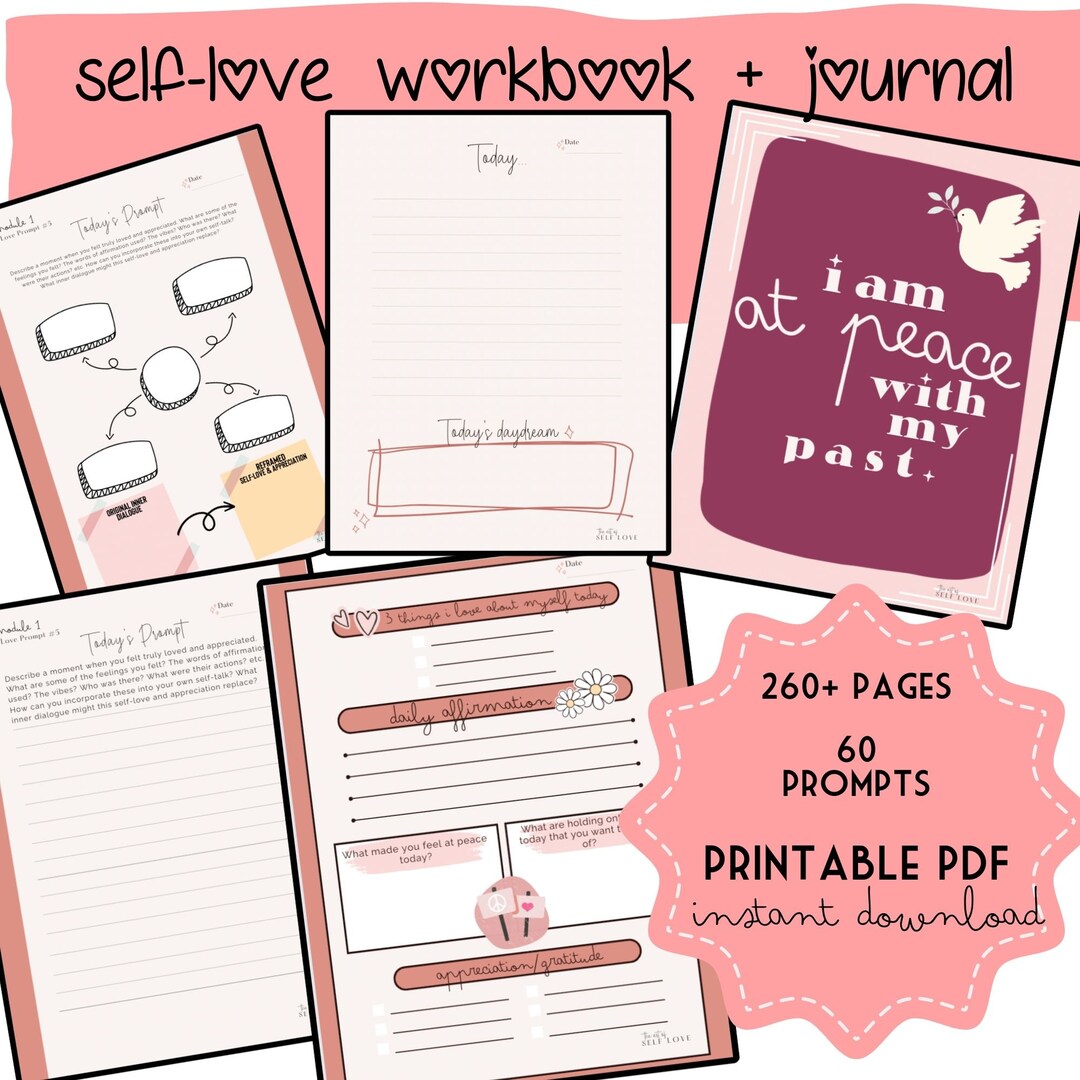 Self Love Workbook Self-love Journal Workbook Wellness Self Love Self ...