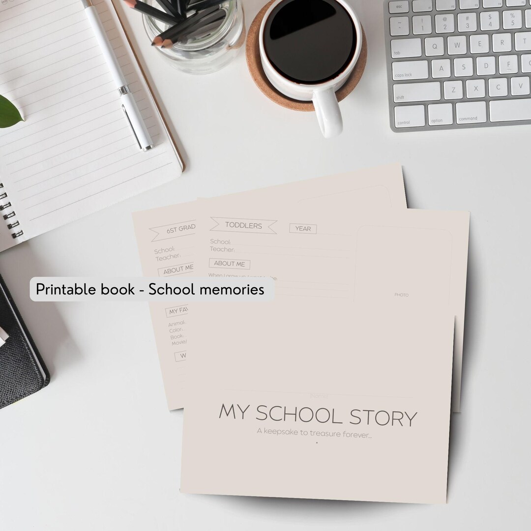 School Memory Book Printable | Toddler to High School Keepsake (A4 & A5 ...