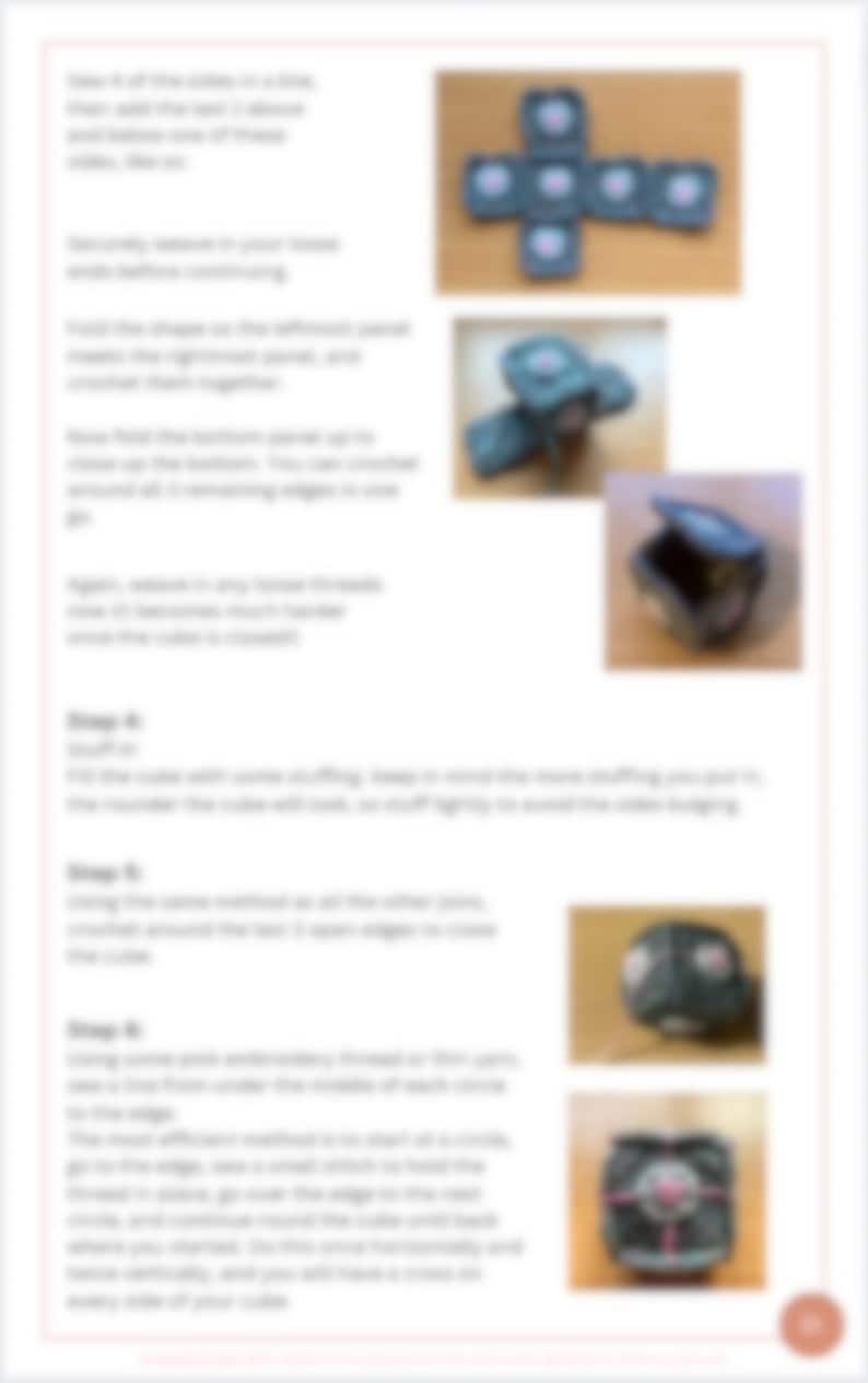 Amigurumi Portal Companion Cube Crochet PDF Pattern, Nerdy Geeky Gift ...