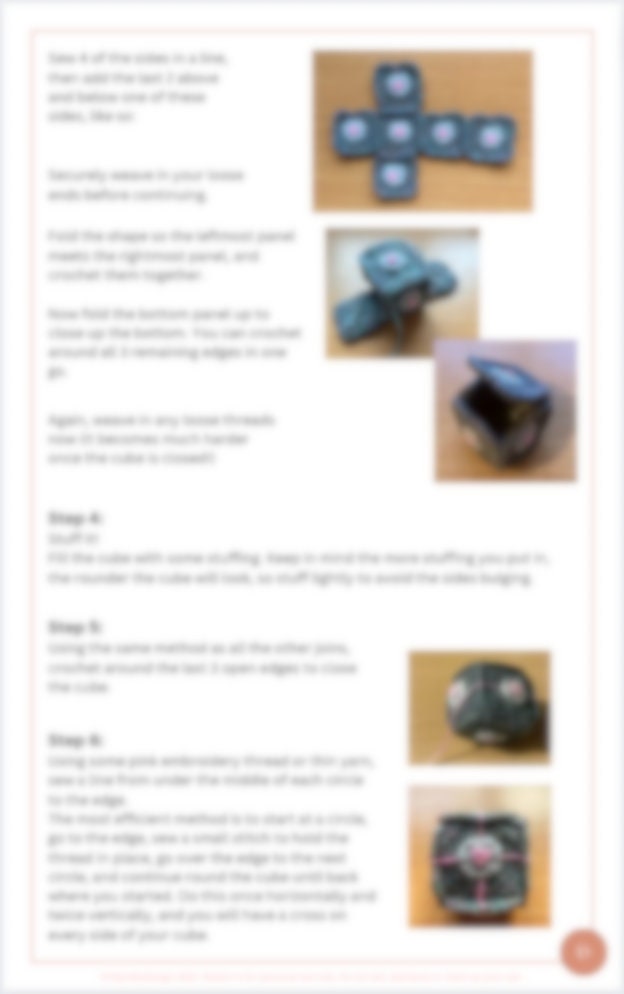 Amigurumi Portal Companion Cube Crochet PDF Pattern, Nerdy Geeky Gift ...