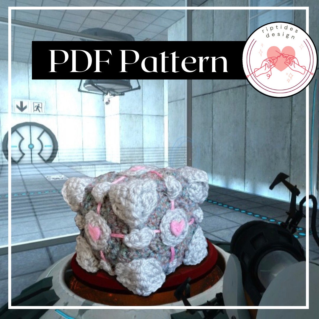 Amigurumi Portal Companion Cube Crochet PDF Pattern, Nerdy Geeky Gift ...