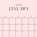 2023 Pink Monthly Calendar - Etsy