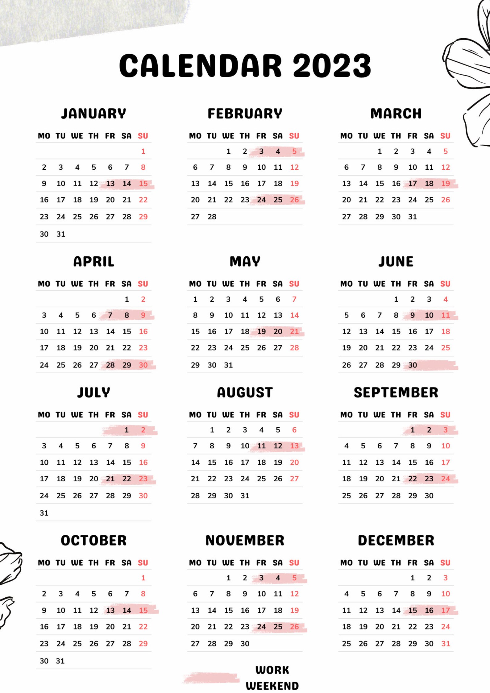 Rotating Weekend Calendar - Etsy