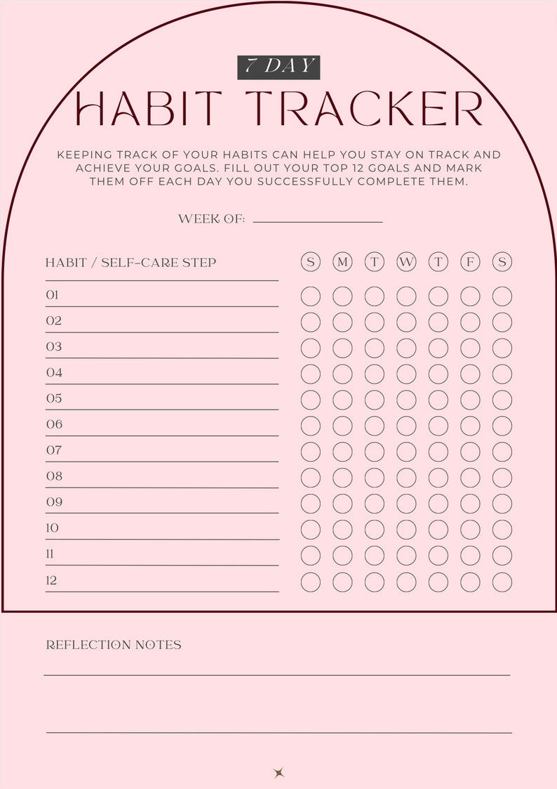 Weekly Habit Tracker - Etsy