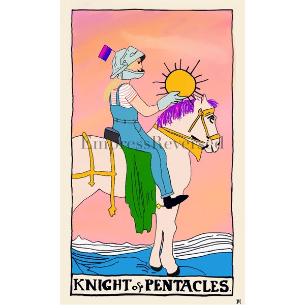 Knight Of Pentacle Poster Etsy