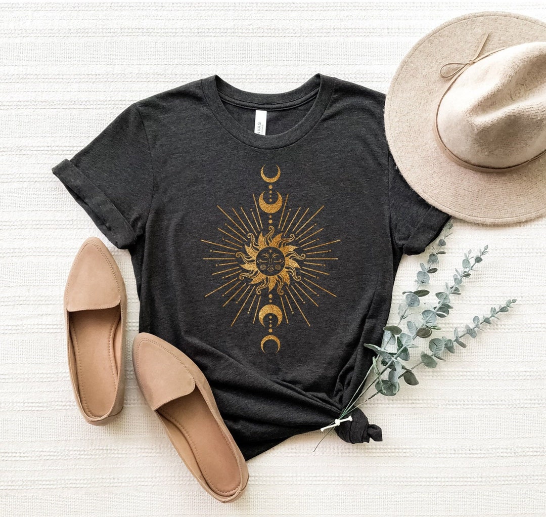 Sun and Moon T-shirt, Mystical Sun and Moon Shirt, Bohemian Sun and ...