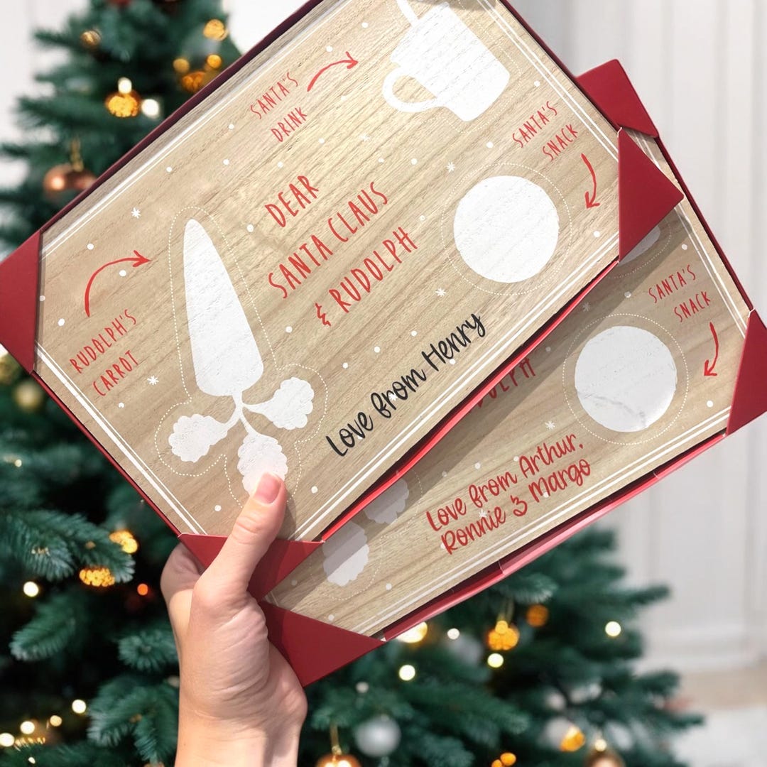 Personalised Christmas Snacks for Santa Board - Christmas Eve Tradition ...