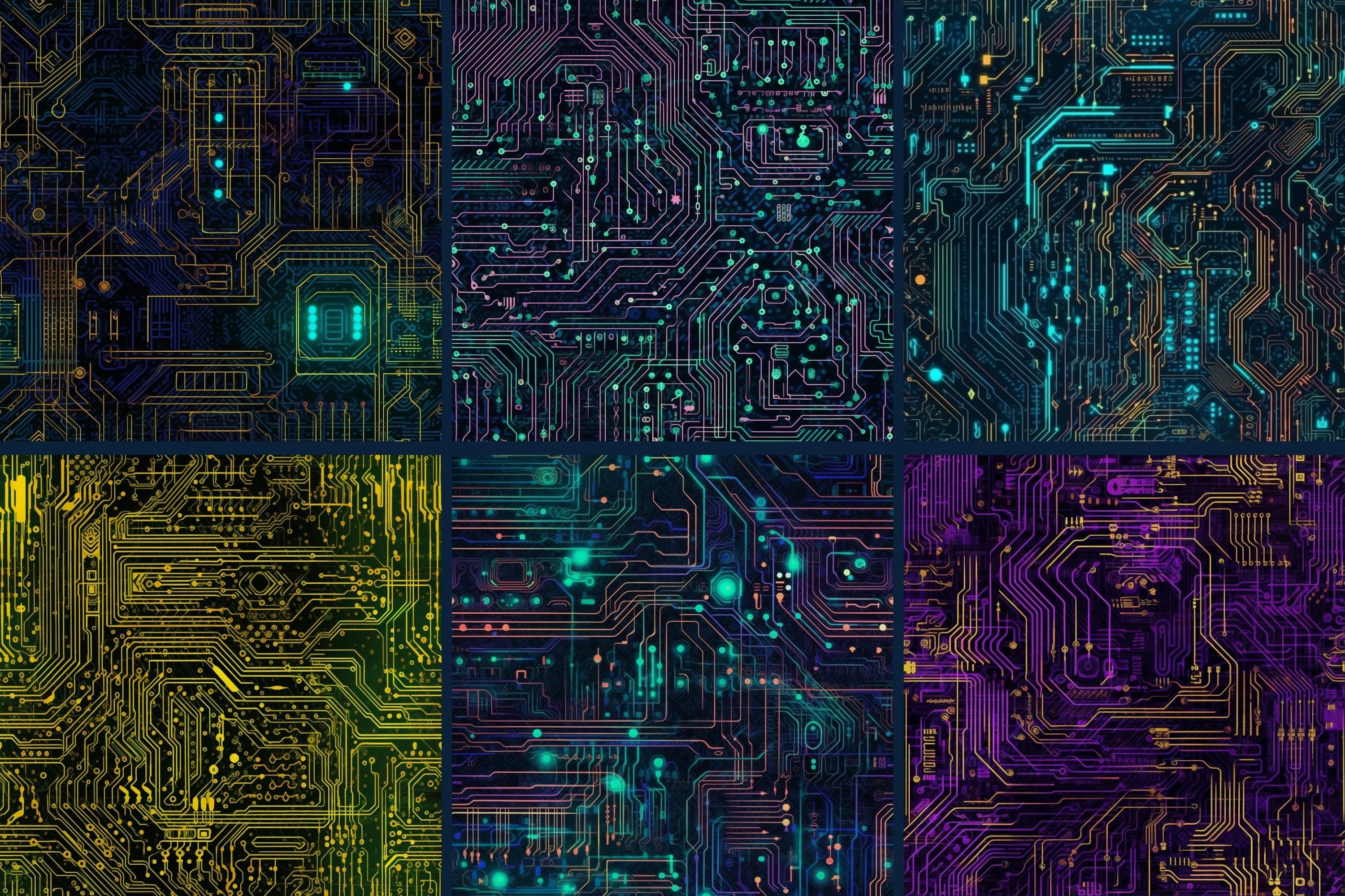 Neon Circuit Cyber Tech Seamless Pattern SVG PNG JPG / Digital - Etsy