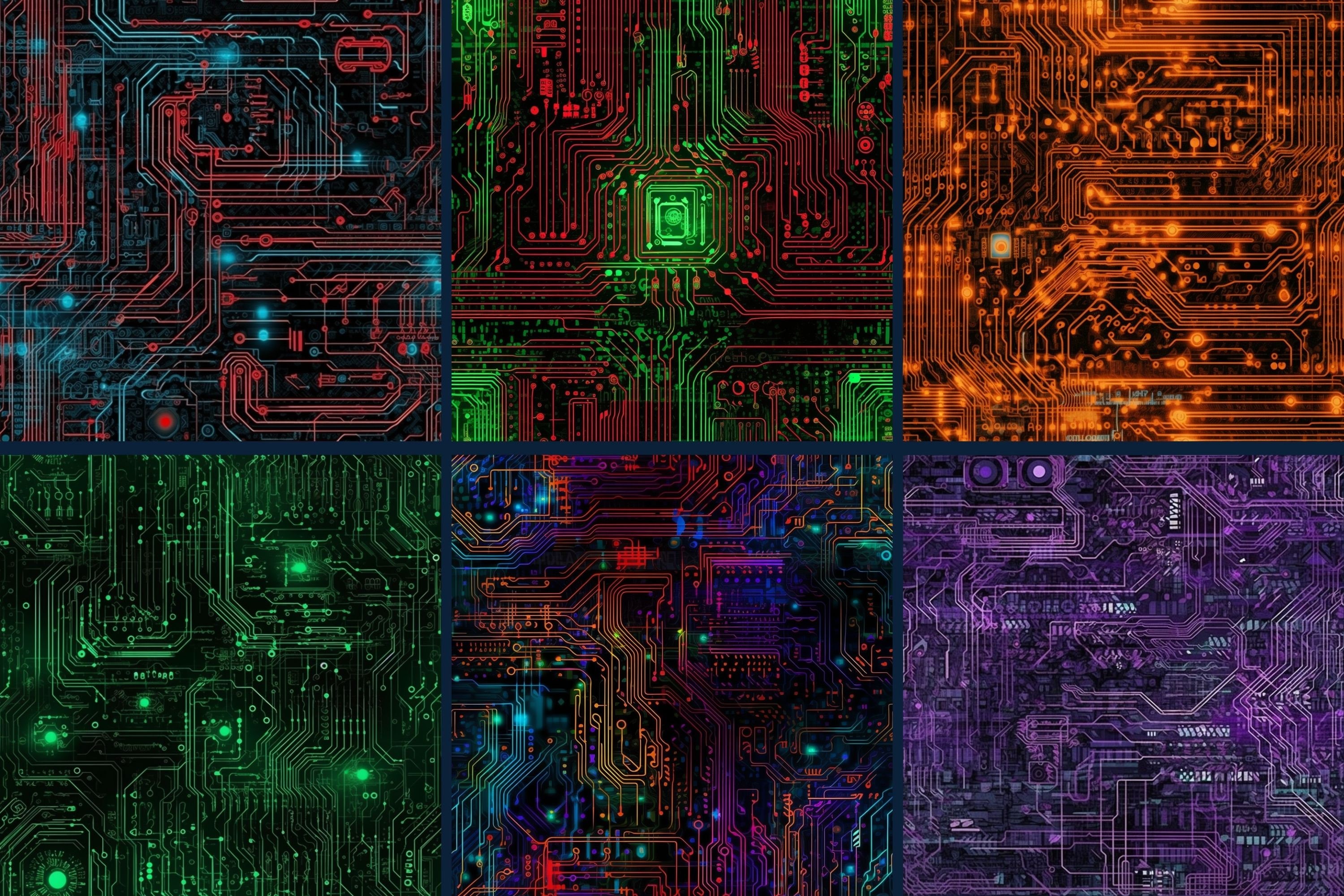 Neon Circuit Cyber Tech Seamless Pattern SVG PNG JPG / Digital - Etsy