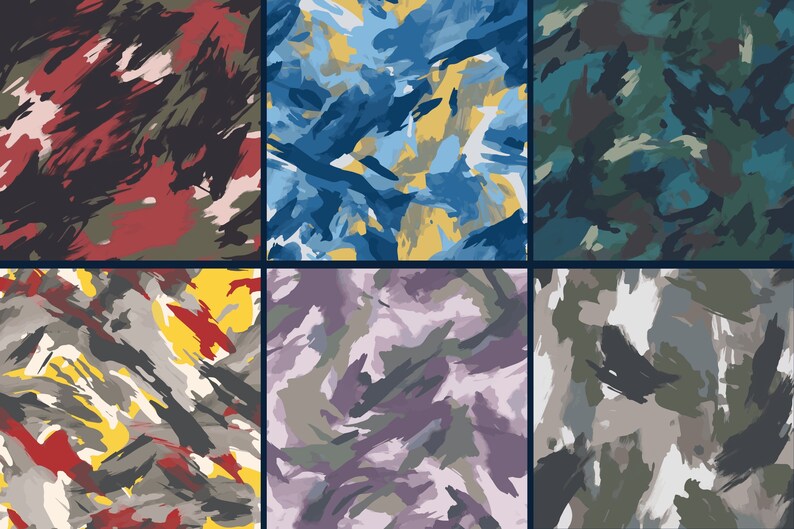 12 Camouflage Seamless Pattern SVG PNG JPG Volume 2 / Digital Printable ...