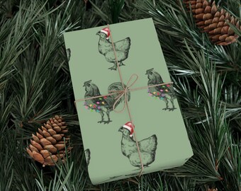 Christmas Chicken Wrapping Paper / Gift Wrap - Etsy UK