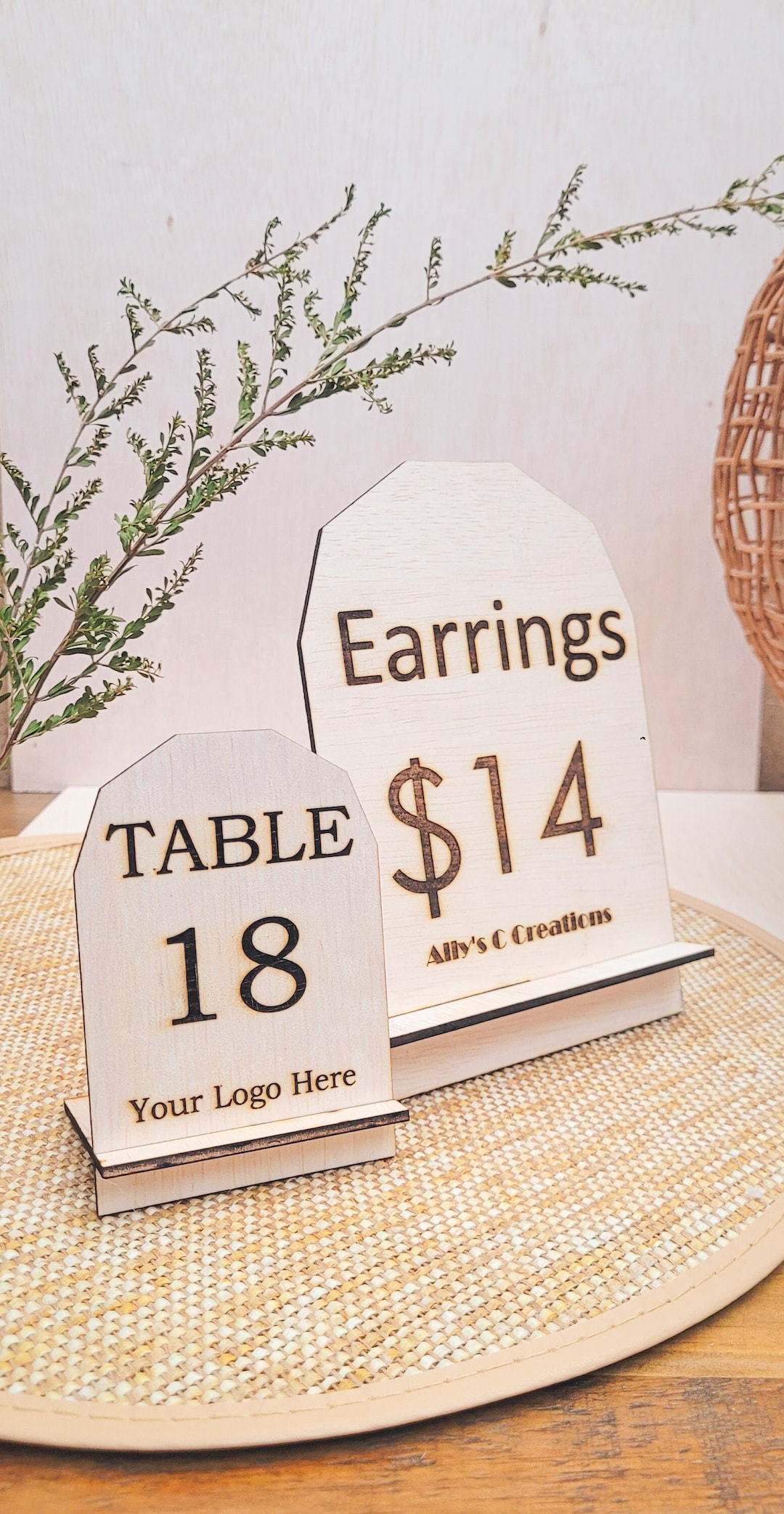 Custom Freestanding Wooden Signs for Businesses, Personalized Laser Cut ...