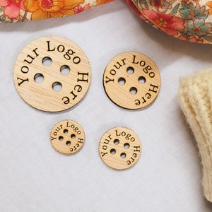 Custom Wooden Tags Laser Cut Engraved Personalized Logo, Timber Sew in ...