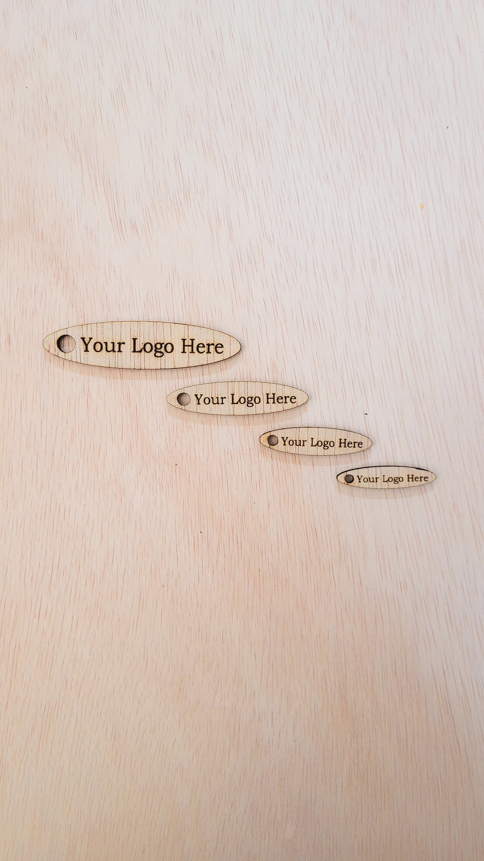 Custom Wooden Tags Laser Cut Engraved Personalized Logo, Timber Sew in ...