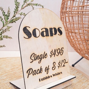 Custom Freestanding Wooden Signs for Businesses, Personalized Laser Cut ...