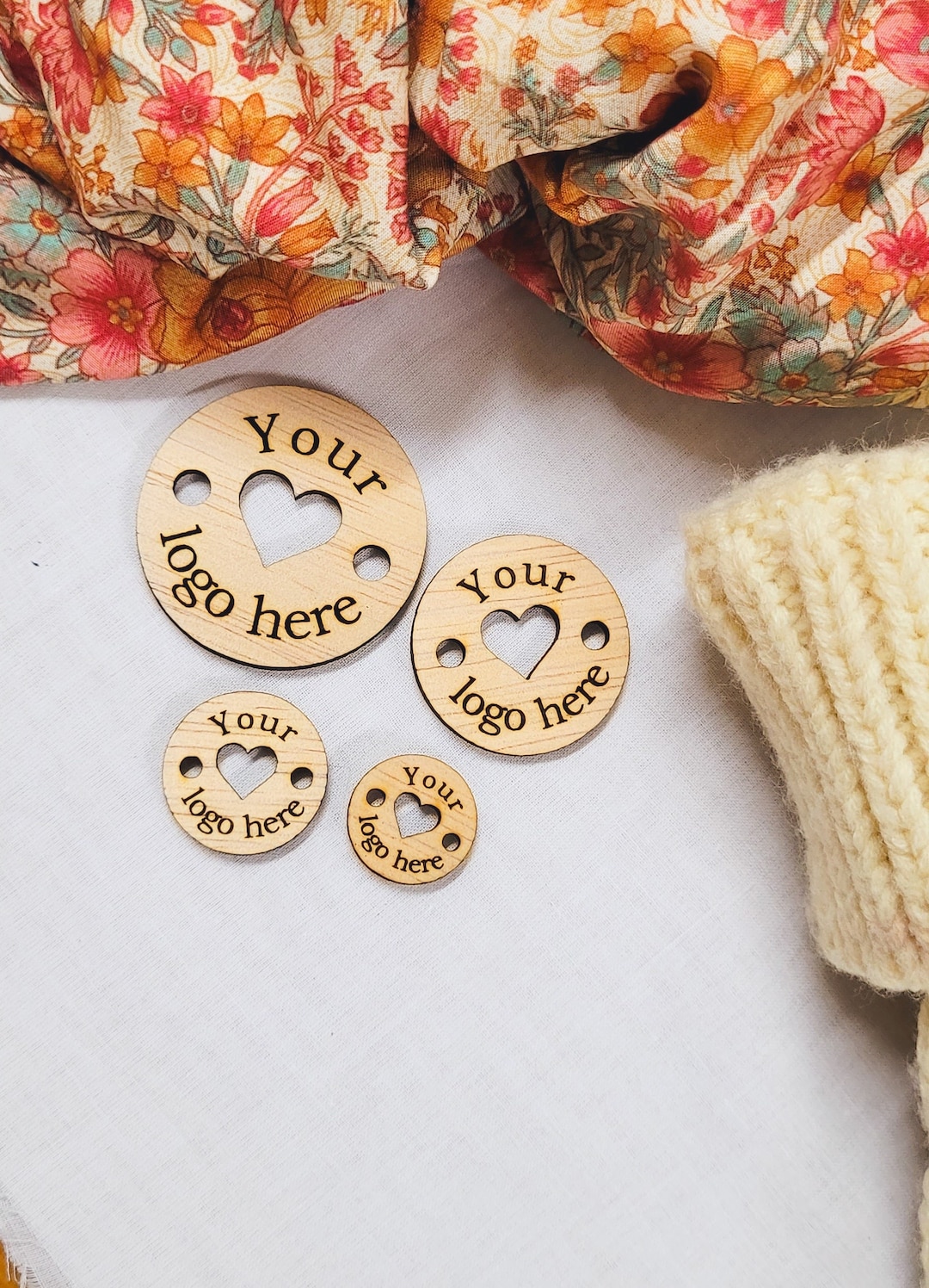 Custom Wooden Tags Laser Cut Engraved Personalized Logo, Timber Sew in ...