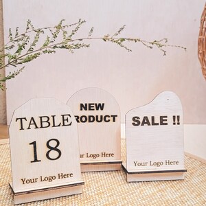 Custom Freestanding Wooden Signs for Businesses, Personalized Laser Cut ...