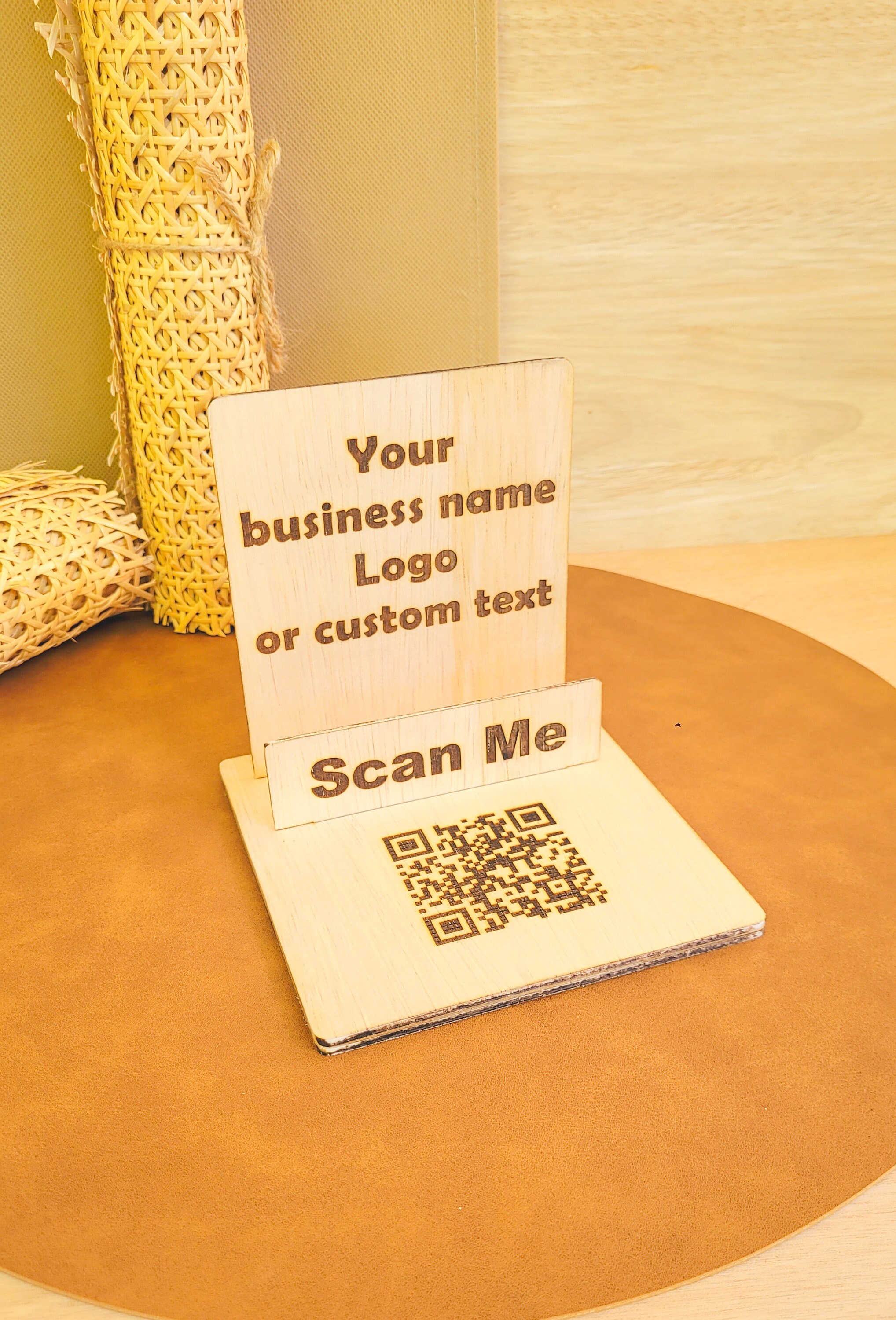 QR Business Card Holder for Craft Market, Logo Business Card Holder ...
