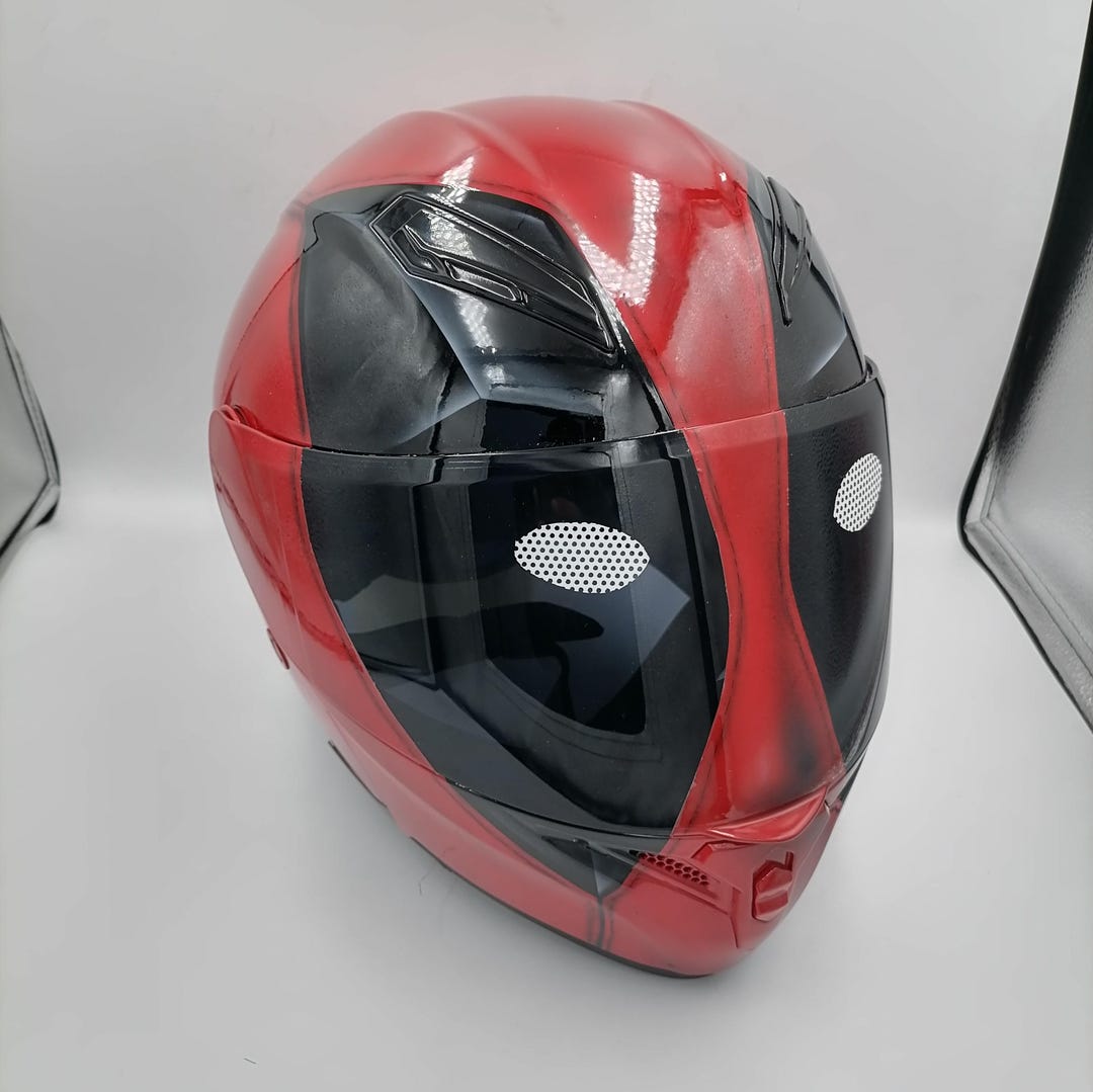 Deadpool Airbrushed Motorcycle Helmet: DOT Approved Modular Full Face ...