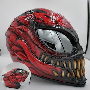 Carnage Venom Custom Motorcycle Helmet – Custom Helmet Open Face DOT ...