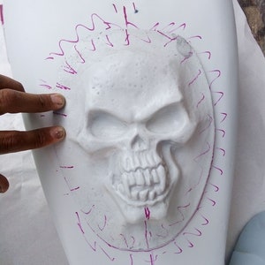 3D Skull Fiberglass Panel: Custom Motorcycle Car Body Art - Etsy