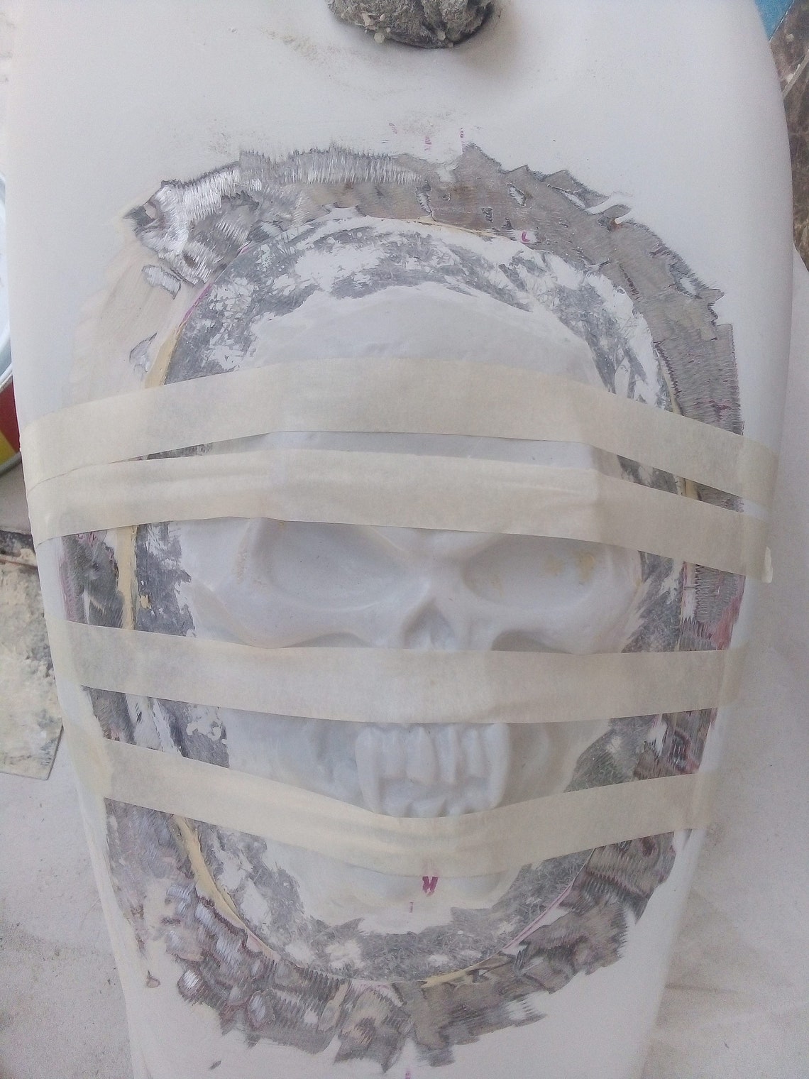 3D Skull Fiberglass Panel: Custom Motorcycle Car Body Art - Etsy