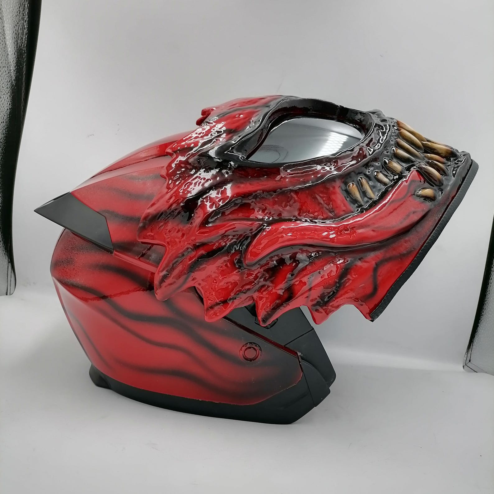 Carnage Venom Custom Motorcycle Helmet – Custom Helmet Open Face DOT ...