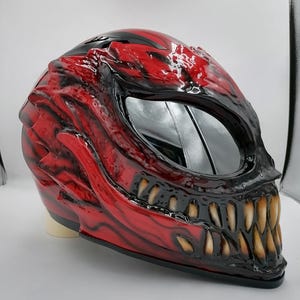 Carnage Venom Custom Motorcycle Helmet – Custom Helmet Open Face DOT ...