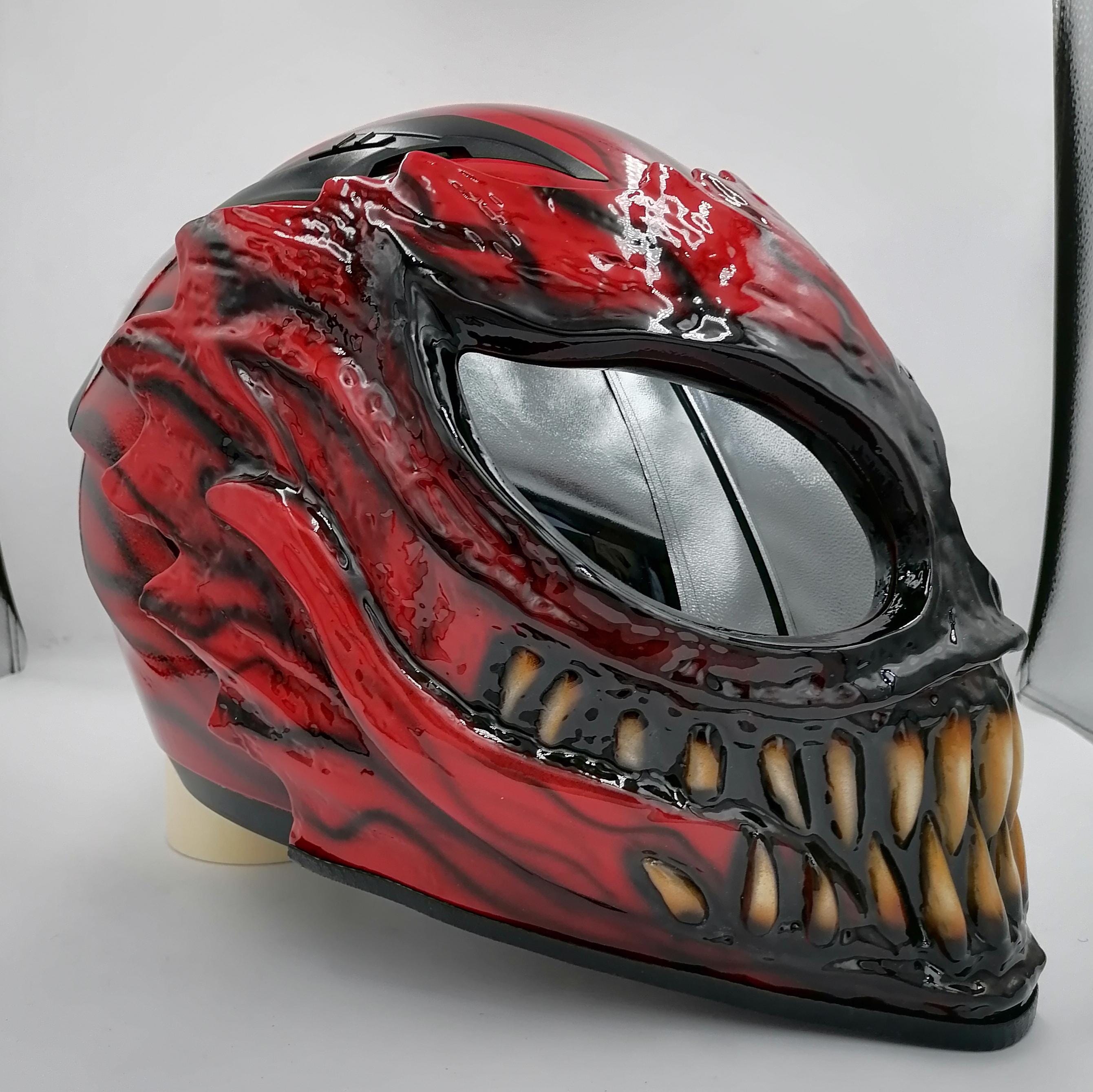 Carnage Venom Custom Motorcycle Helmet – Custom Helmet Open Face DOT ...
