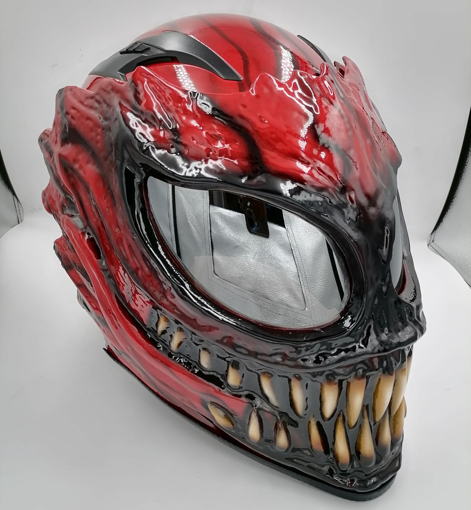 Carnage Venom Custom Motorcycle Helmet – Custom Helmet Open Face DOT ...