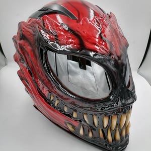 Carnage Venom Custom Motorcycle Helmet – Custom Helmet Open Face DOT ...