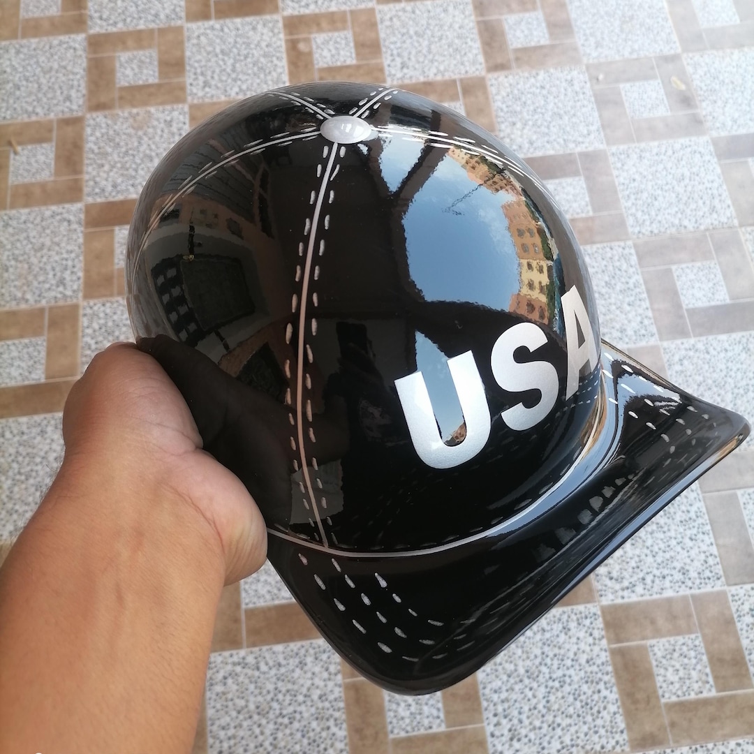 Custom Helmet Motorcycle Cap Baseball Lid Helmet Full Handmade ...