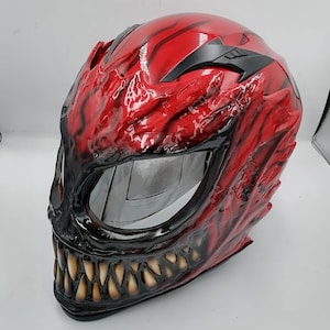 Carnage Venom Custom Motorcycle Helmet – Custom Helmet Open Face DOT ...