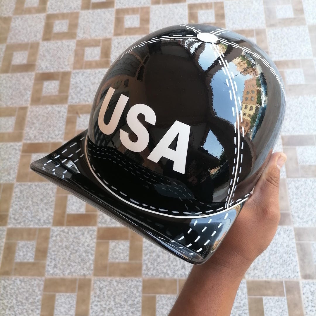 Custom Helmet Motorcycle Cap Baseball Lid Helmet Full Handmade ...