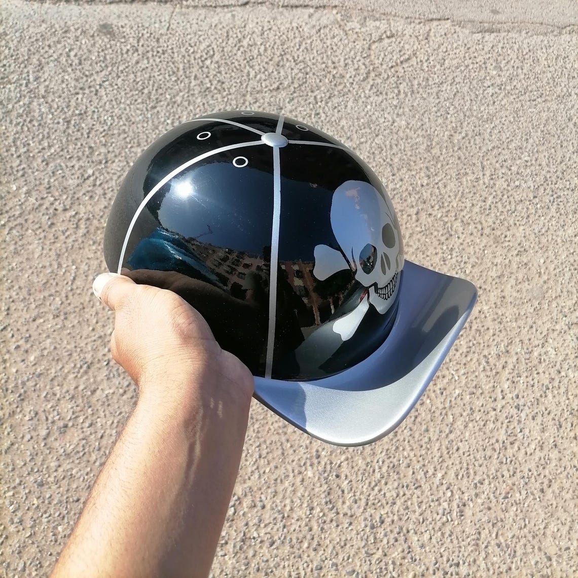 Custom Helmet Motorcycle Cap Baseball Lid Helmet Full Handmade ...