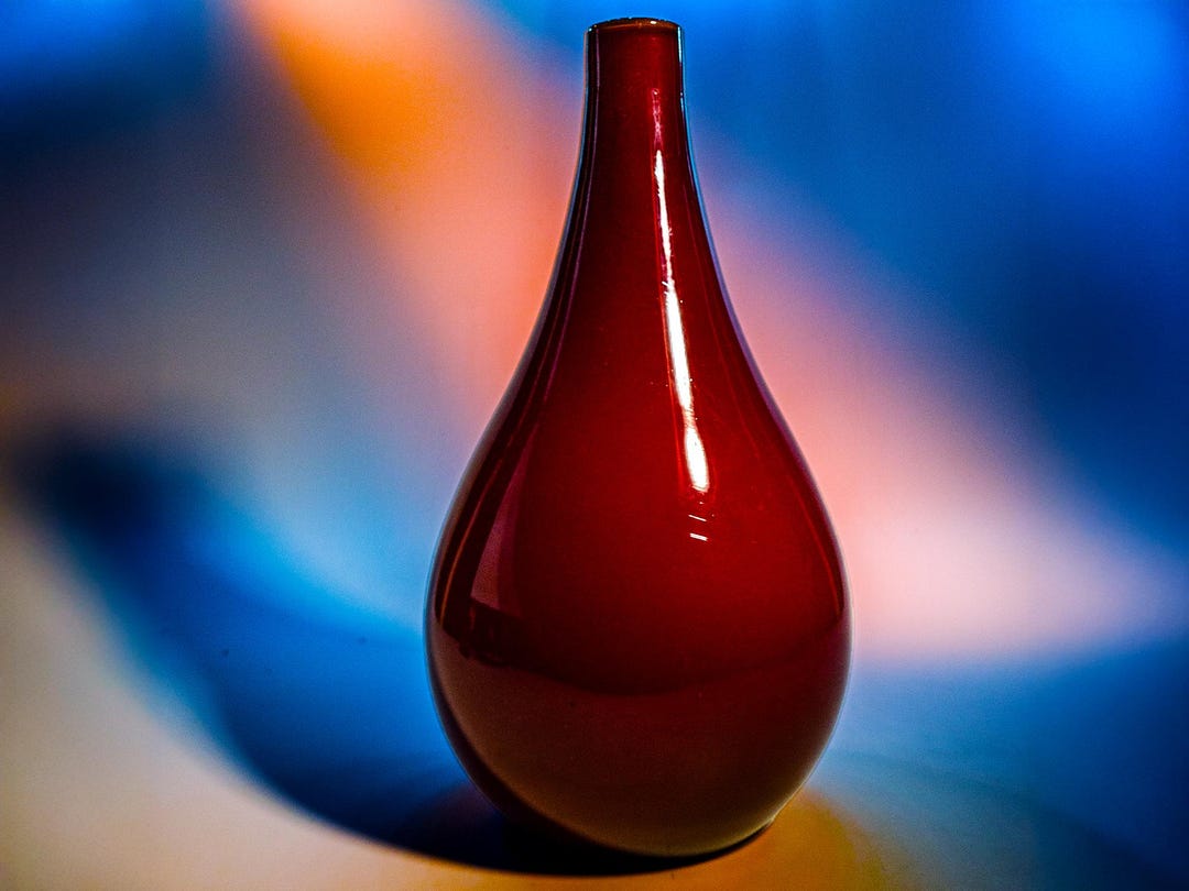 Red Narrow Neck Cased Glass Vase by Tag Home Decor - Etsy