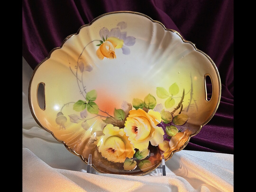 Nippon Morimura 10 Inch Serving Bowl--lovely Yellow Roses - Etsy