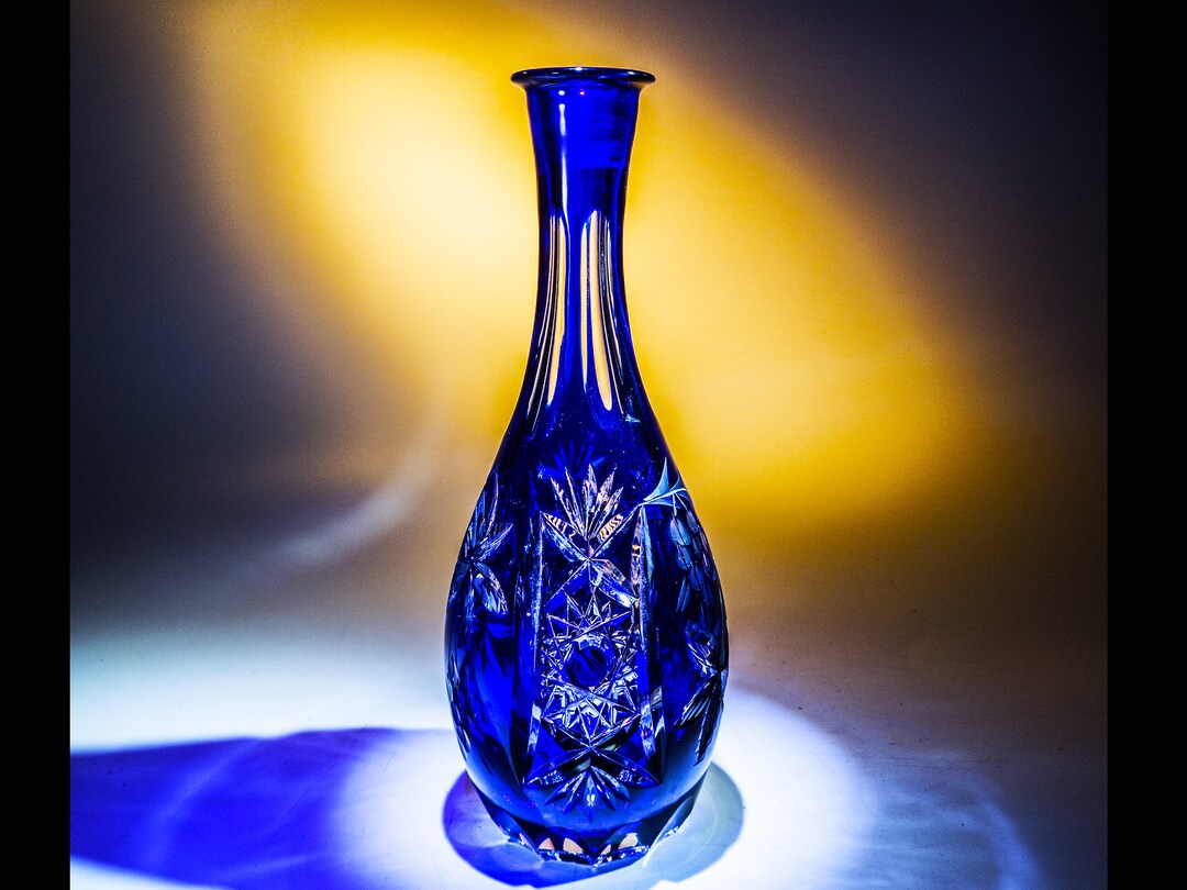 Cobalt Blue Cut Glass Bud Vase--great Gift! - Etsy