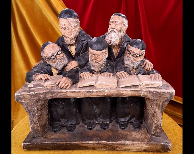 David Kaplan Chalkware Statue--five Rabbis Studying the Torah - Etsy