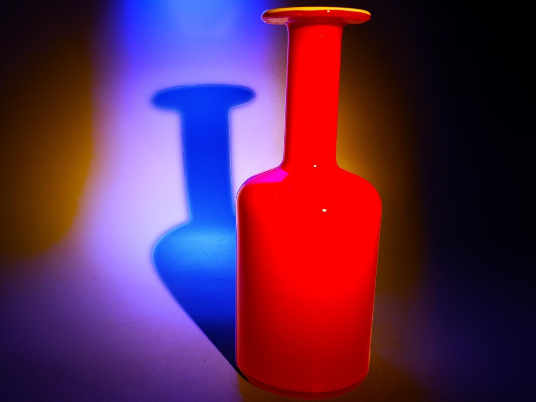 Otto Brauer Holmegaard Gulvvase Vase in Orange-red - Etsy