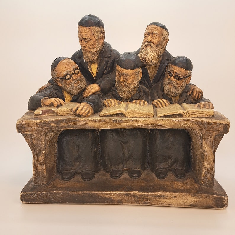 David Kaplan Chalkware Statuefive Rabbis Studying the Torah - Etsy