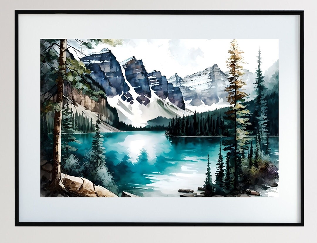 Banff National Park Art Print Mountain Lake Landscape - Etsy