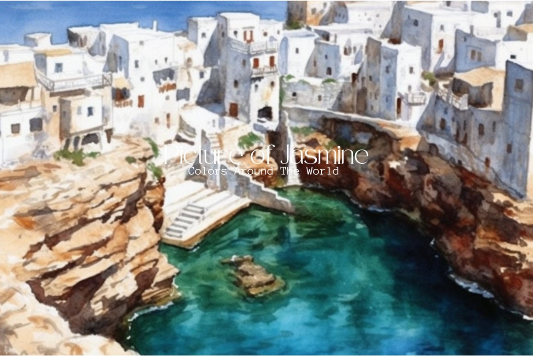 Polignano a Mare Beach Artwork Sea-view Painting Puglia Art - Etsy