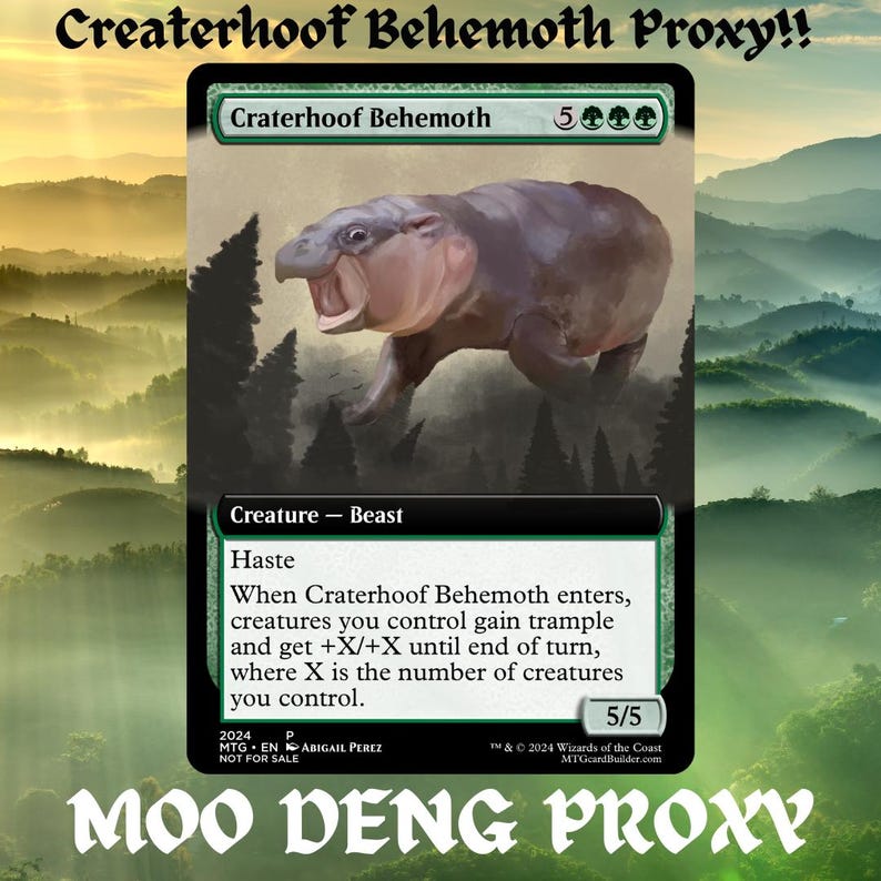 Craterhoof Behemoth MTG Proxy - MOO DENG - Etsy