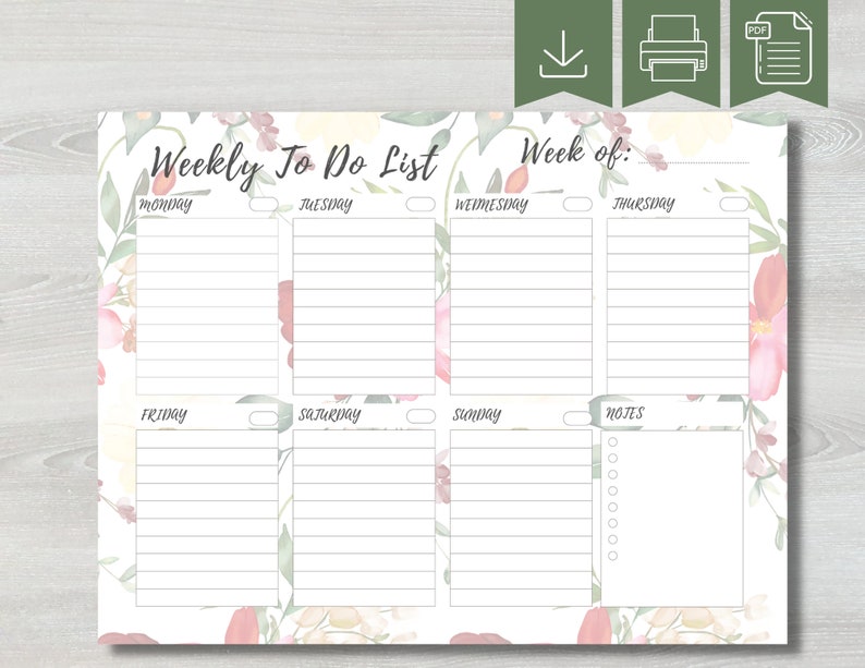 Printable Weekly Planner, Printable Planner Insert, to Do List, A4 ...