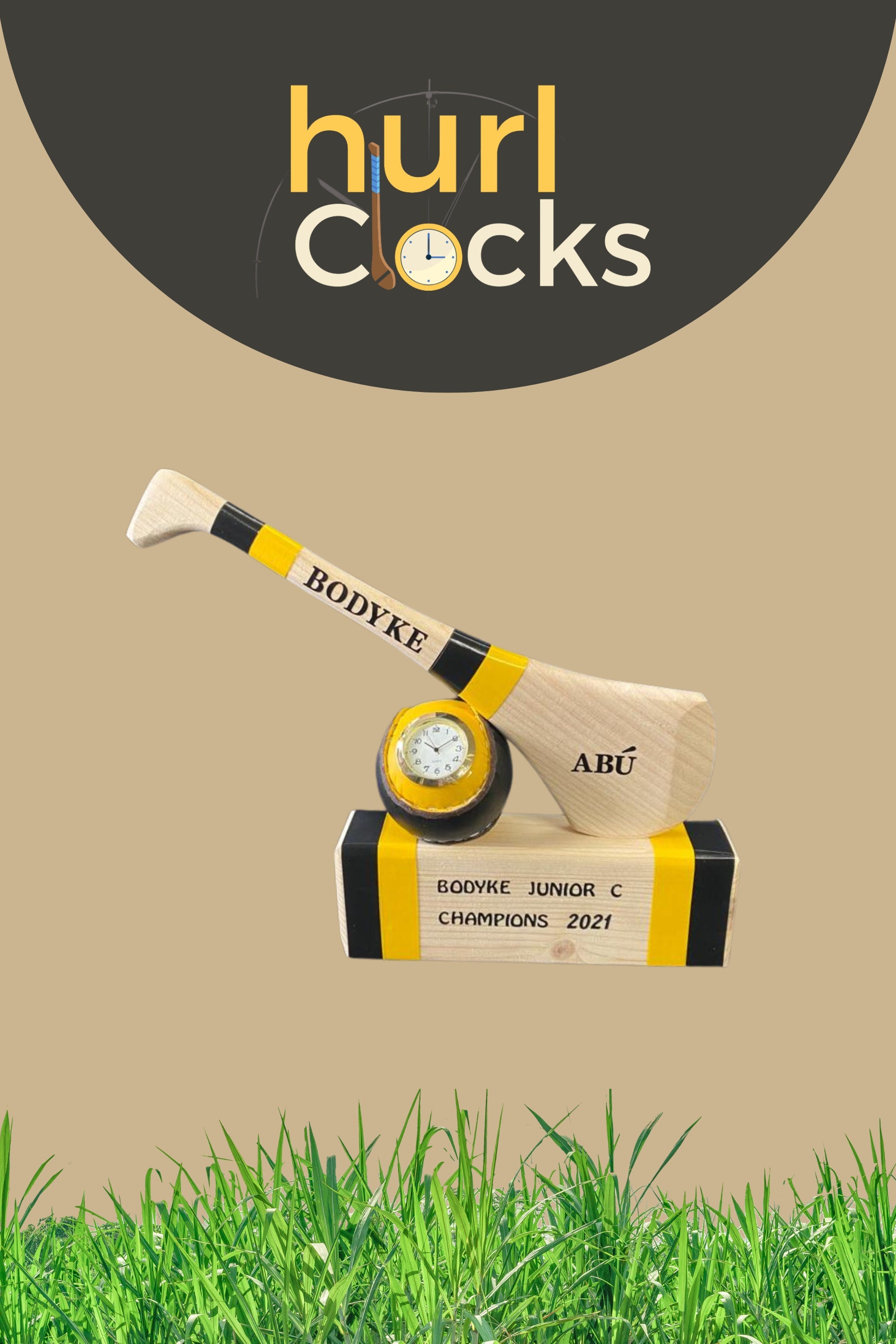 Sliotar Clock and Hurl on Wooden Base - Etsy Ireland