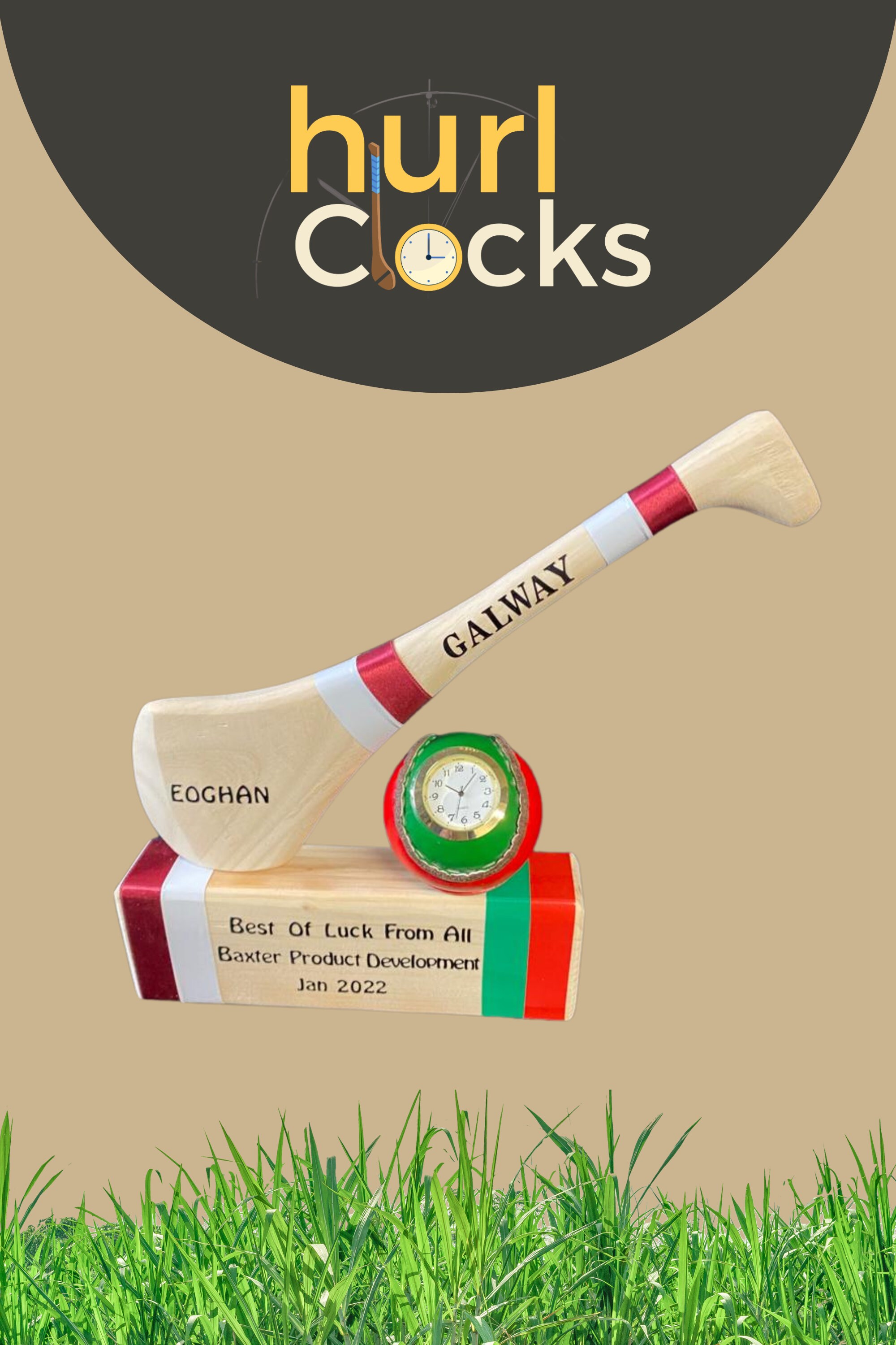 Sliotar Clock and Hurl on Wooden Base - Etsy Ireland