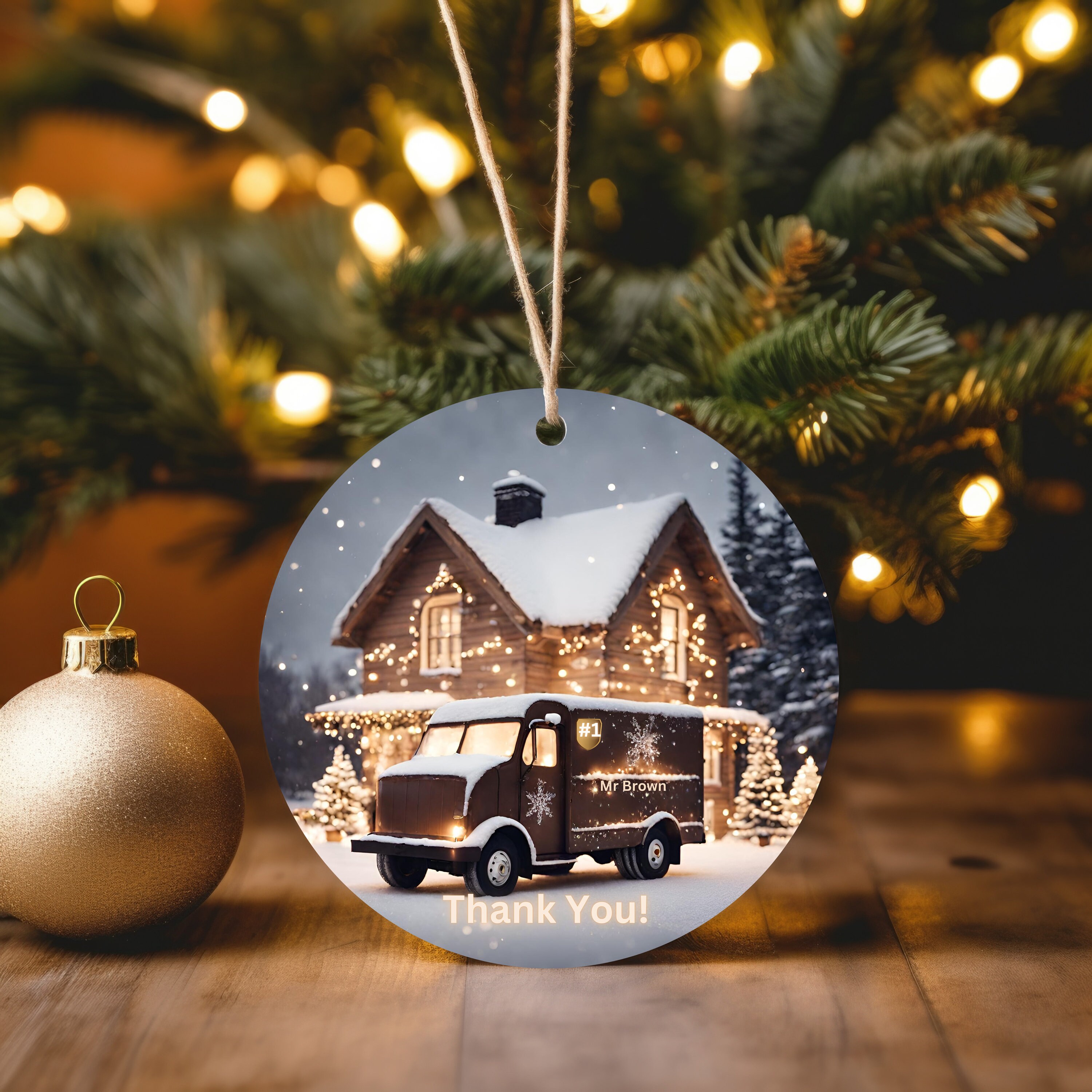 Personalized UPS Delivery Man Ornament, Appreciation Gift, Custom Thank ...